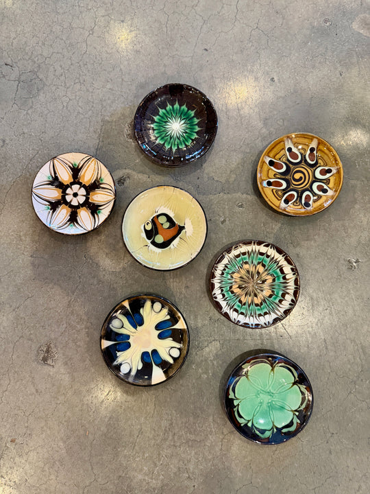 Vintage Small Flat Dish by HAK, Denmark, Signed | Black, White, Green ...