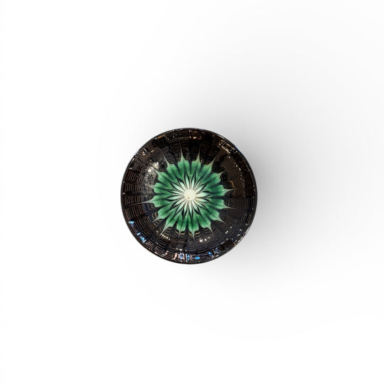 Vintage Small Flat Dish by HAK, Denmark, Signed | Black w/Green Center ...
