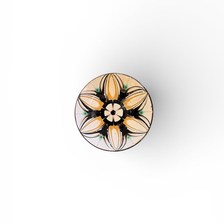 Vintage Small Flat Dish by HAK, Denmark, Signed | Cream + Black Flower ...