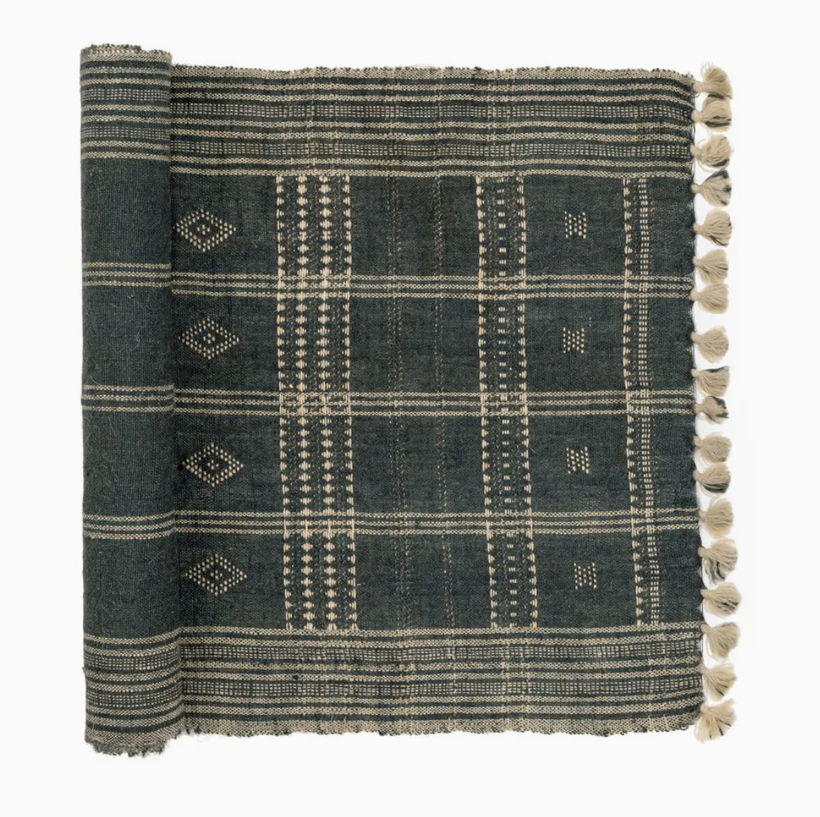 Bhujodi Wool Handloom Runner | Midnight Blue – Maude Woods
