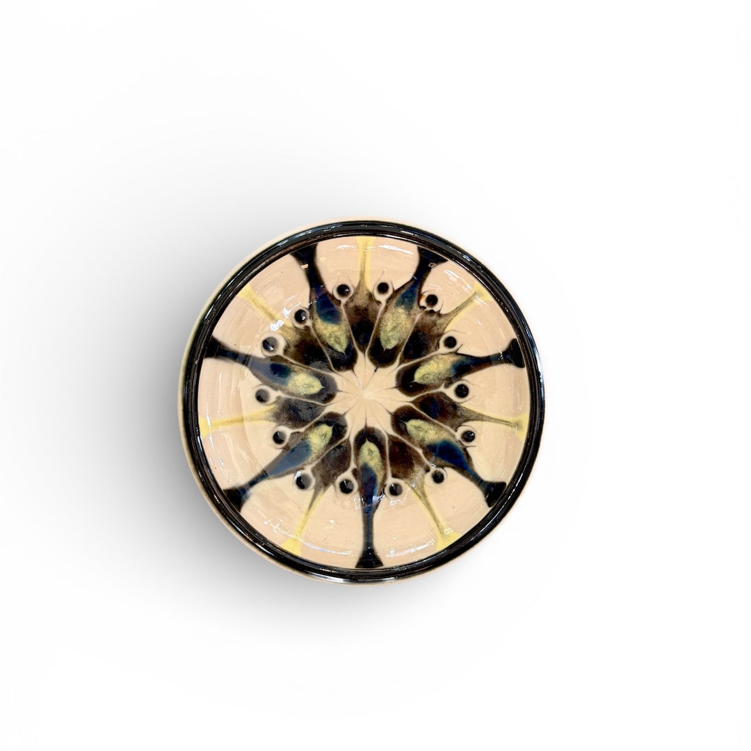 Vintage Small Flat Dish w/Rim by HAK, Denmark, Signed | Cream + Black ...