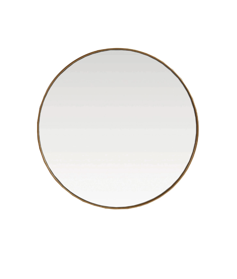 24"Dia Metal Deep Framed Wall Mirror w/ Gold + Black Finish – Maude Woods
