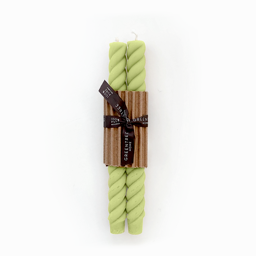 Greentree Home - Rope Beeswax Tapers in Bamboo (Pair) – Maude Woods